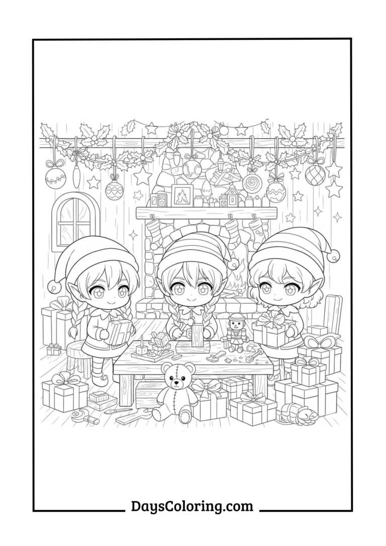 30 Free Anime Christmas Coloring Pages FREE PRINTABLES