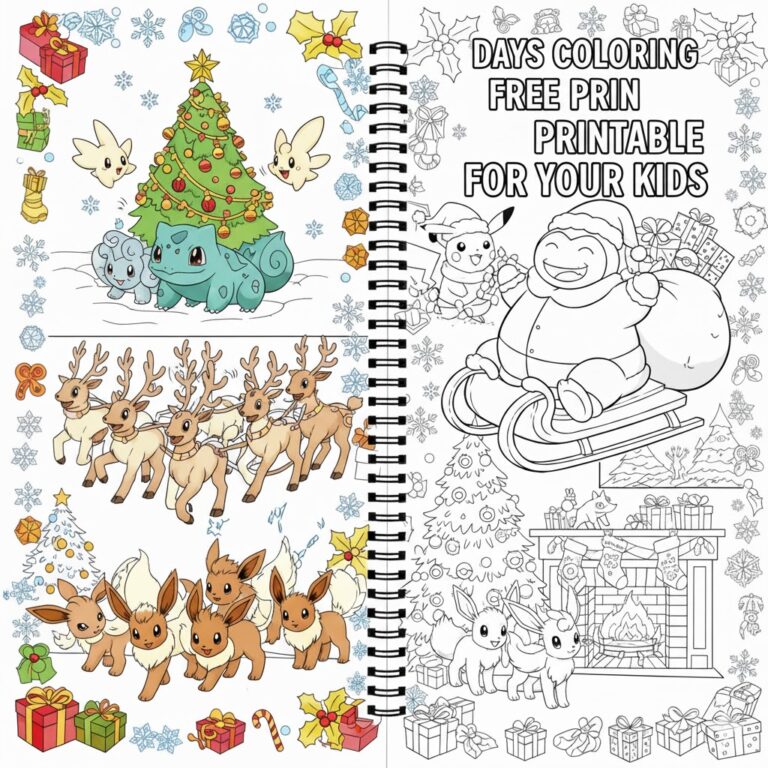 30 Christmas Pokemon Coloring Pages Free printable for kids