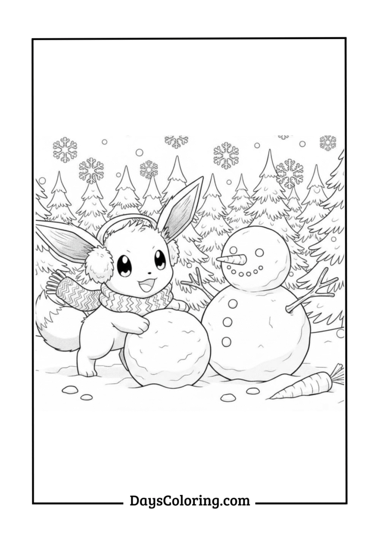 Free Printable Pokemon Christmas Coloring Pages