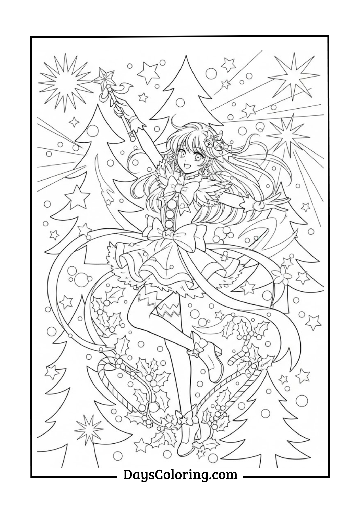 30 Free Anime Christmas Coloring Pages FREE PRINTABLES