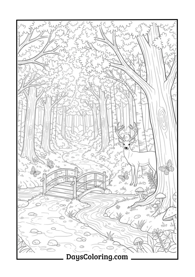 30+ Free Landscape Coloring Pages - Free Printable PDFs
