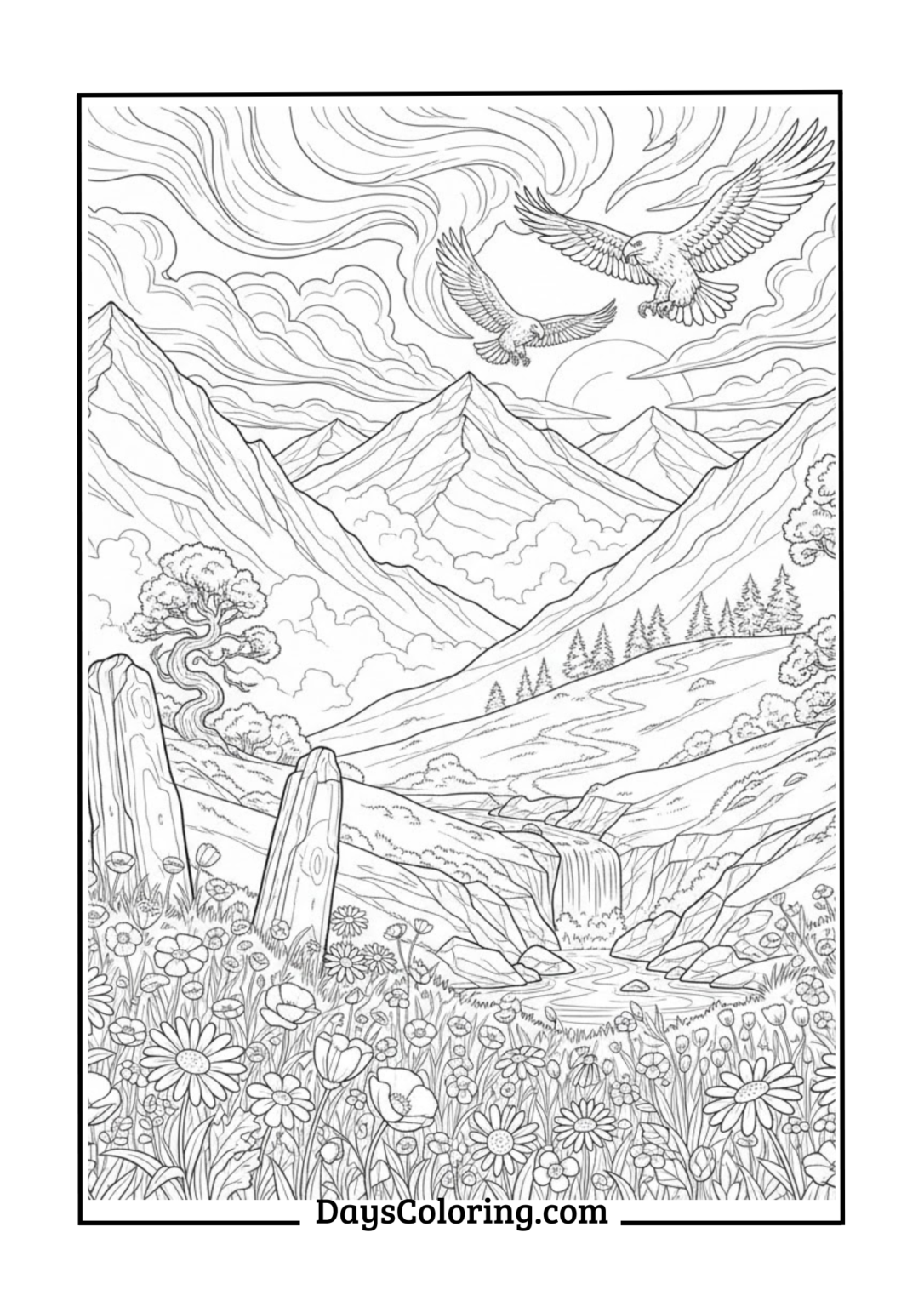 30+ Free Landscape Coloring Pages - Free Printable PDFs
