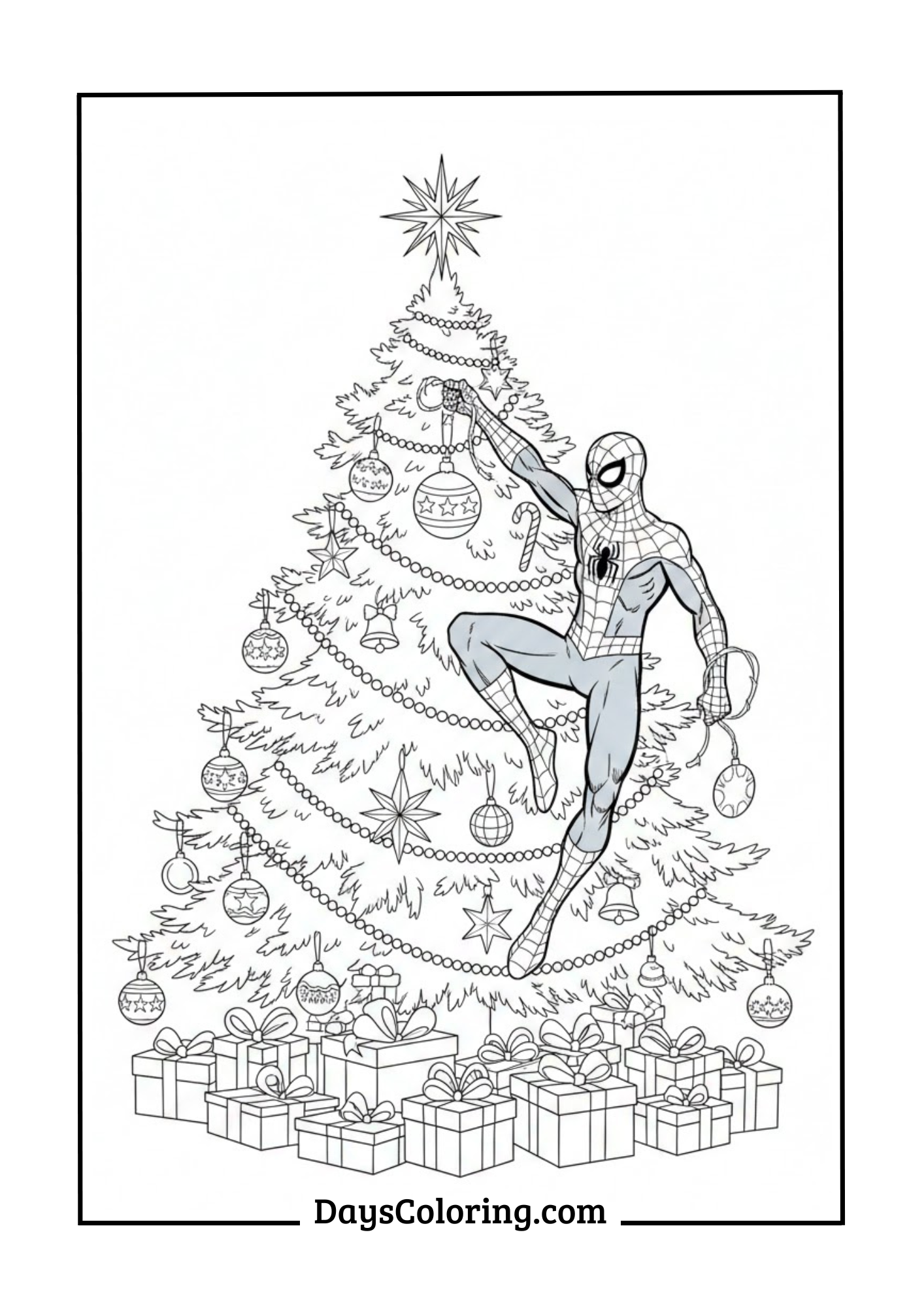 Spiderman Christmas Coloring Pages - Free Printables 2025