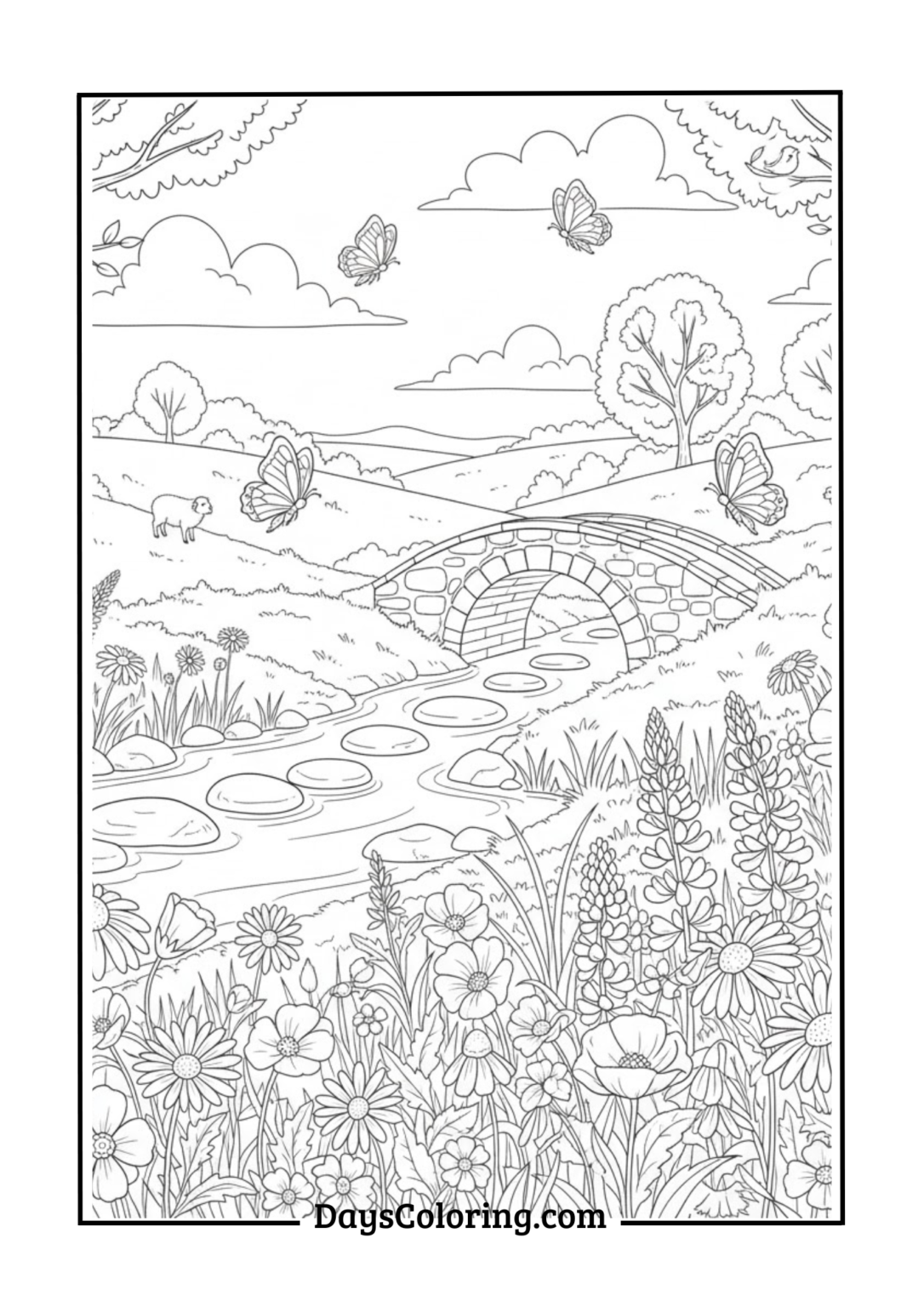 30+ Free Landscape Coloring Pages - Free Printable PDFs